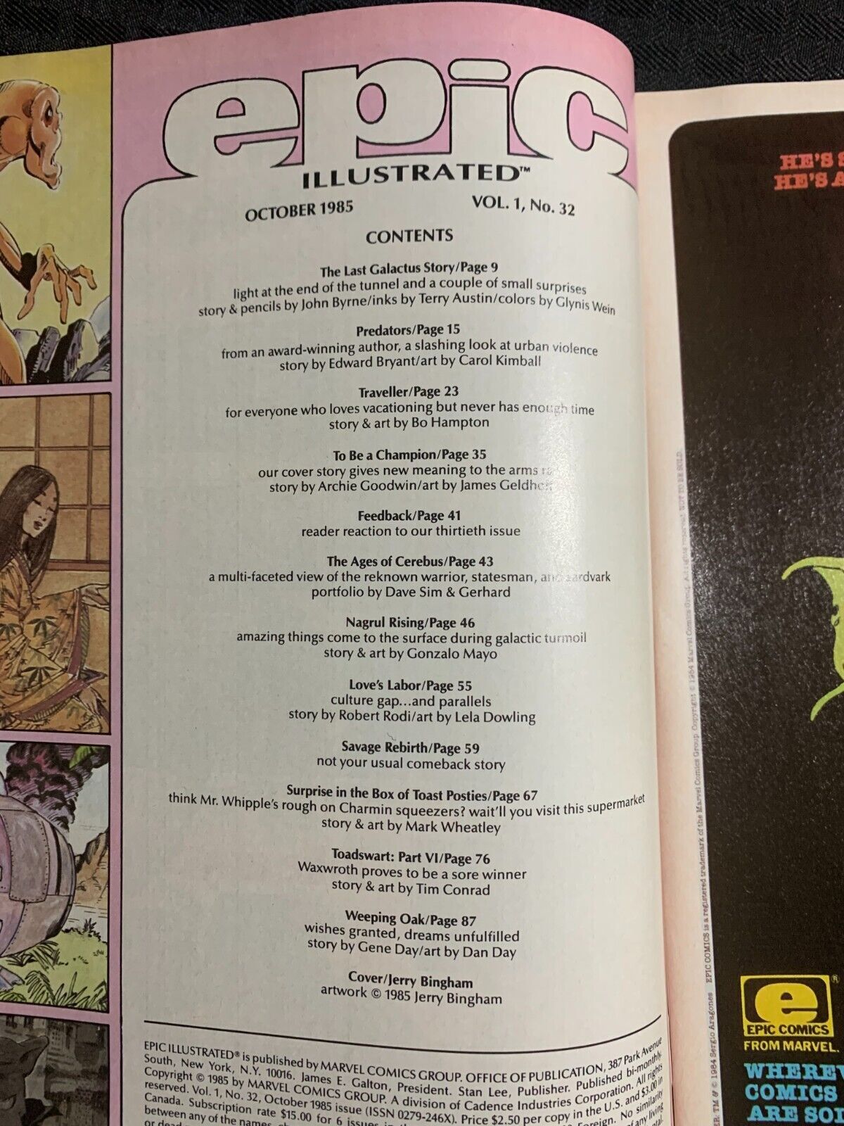 1985 Oct EPIC ILLUSTRATED Magazine FVF 7.0 Last Galactus Story by John ...