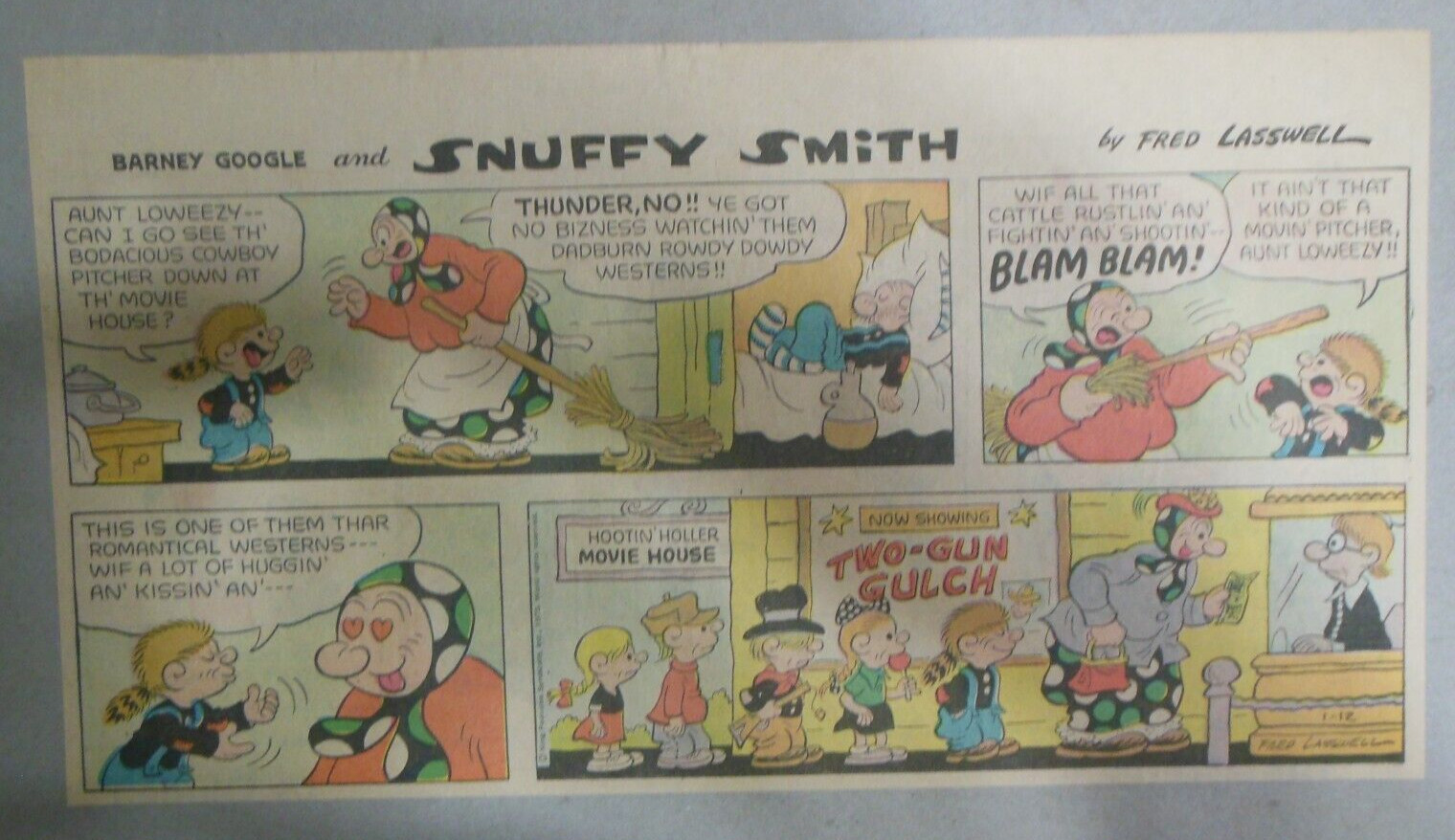 (34) Snuffy Smith Sunday Pages by Fred Lasswell from 1975 Size: 7.5 x ...