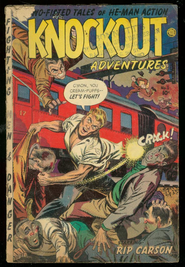 Knockout Adventures #1 1954-Rip Carson-Fight Comics G | Comic Books ...