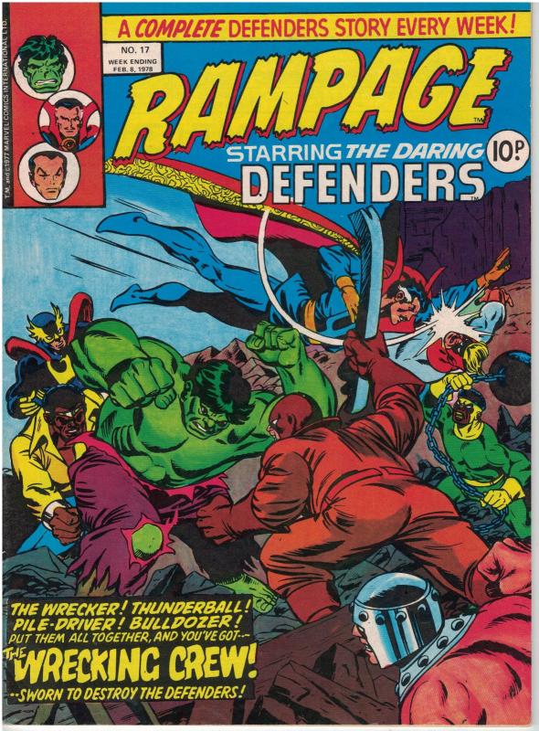 Rampage (Marvel UK Feb. 8 1978) #17 Defenders Dr. Strange Hulk Wrecking ...