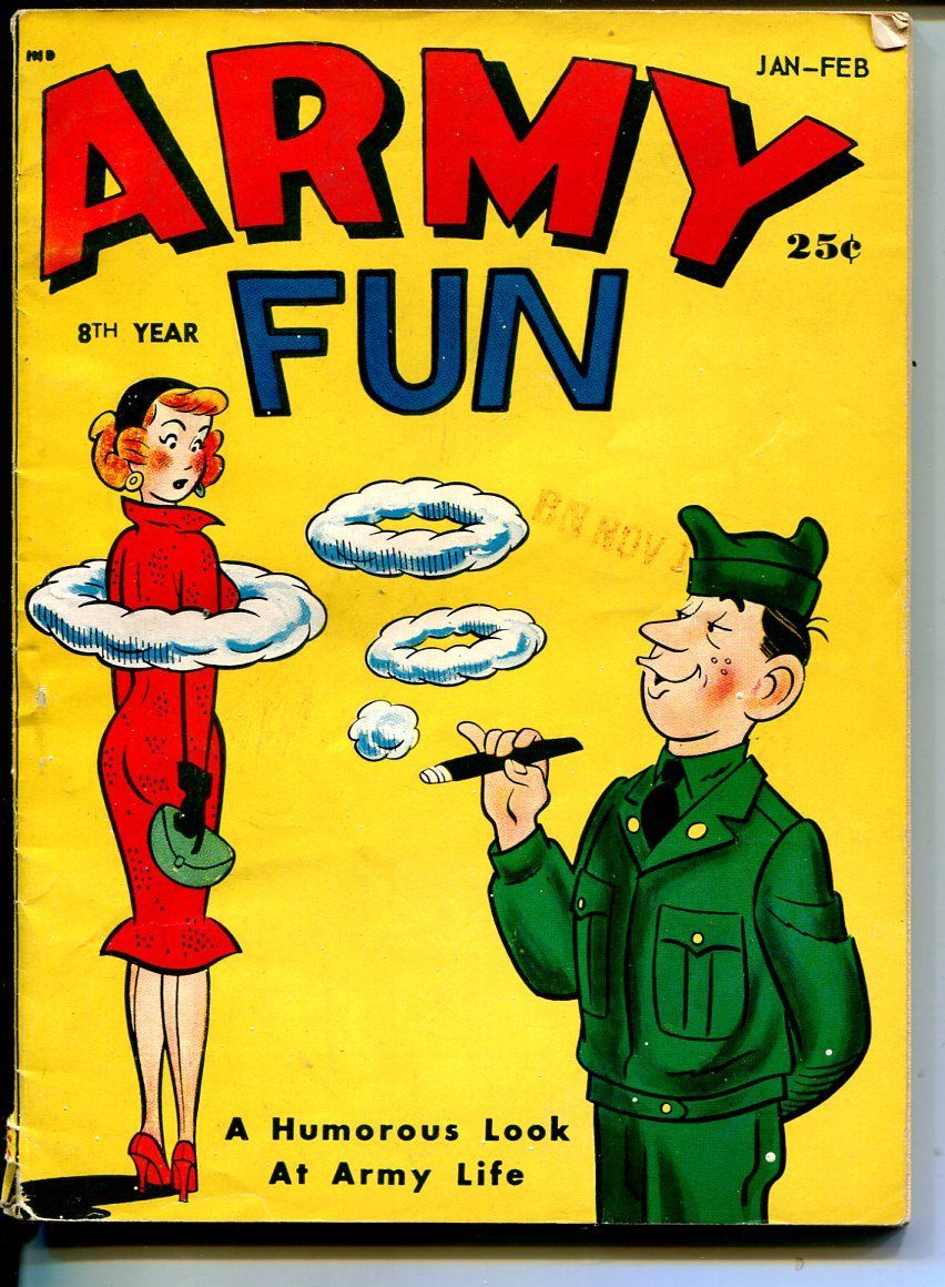 Army Fun 1/1959-Crestwood-military themes-spicy cartoons-jokes-comics ...