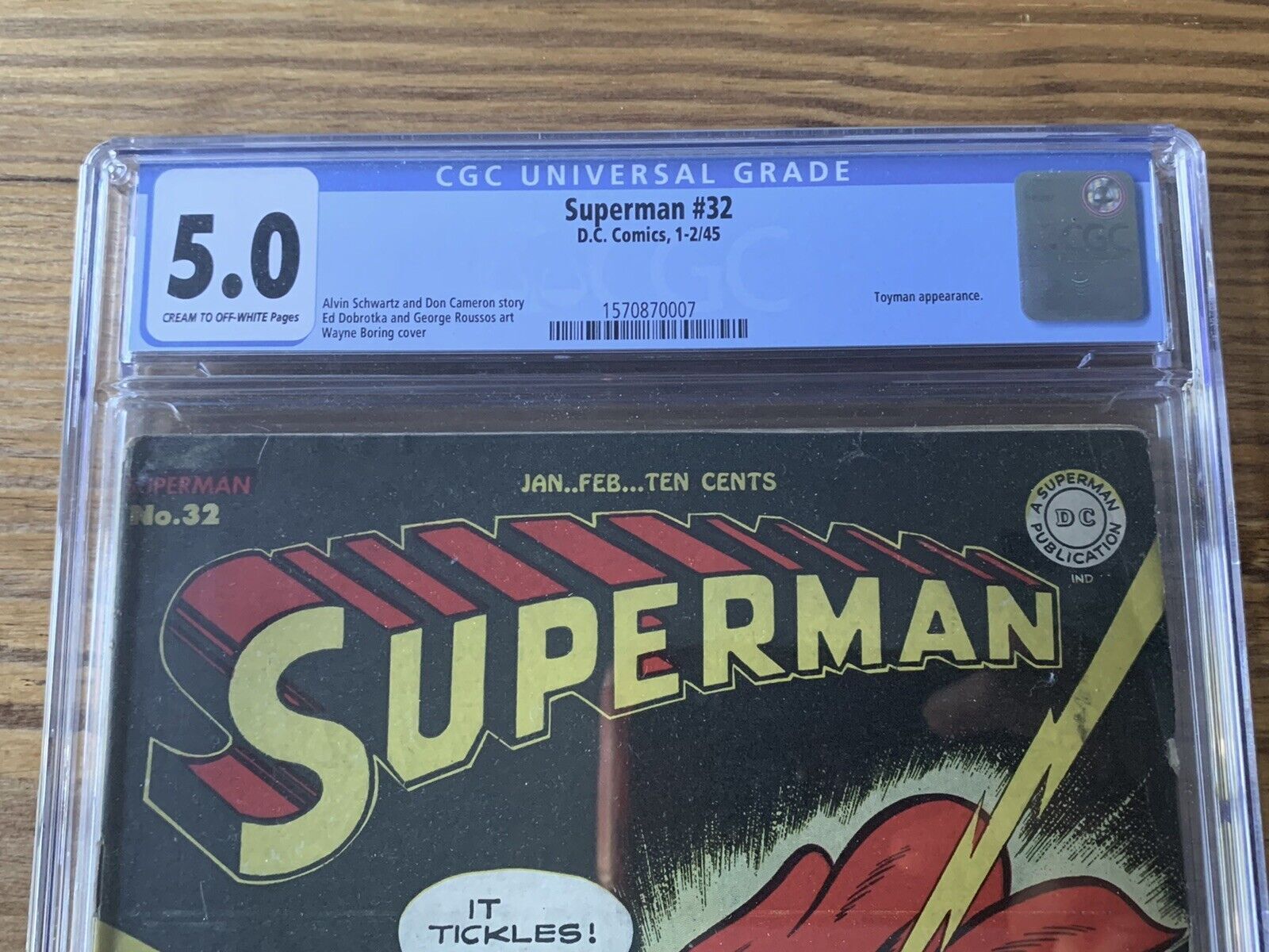 Superman #32 CGC 5.0 D.C. Comics 1945 Toyman App. Golden Age Wayne Boring Cover | Comic Books ...