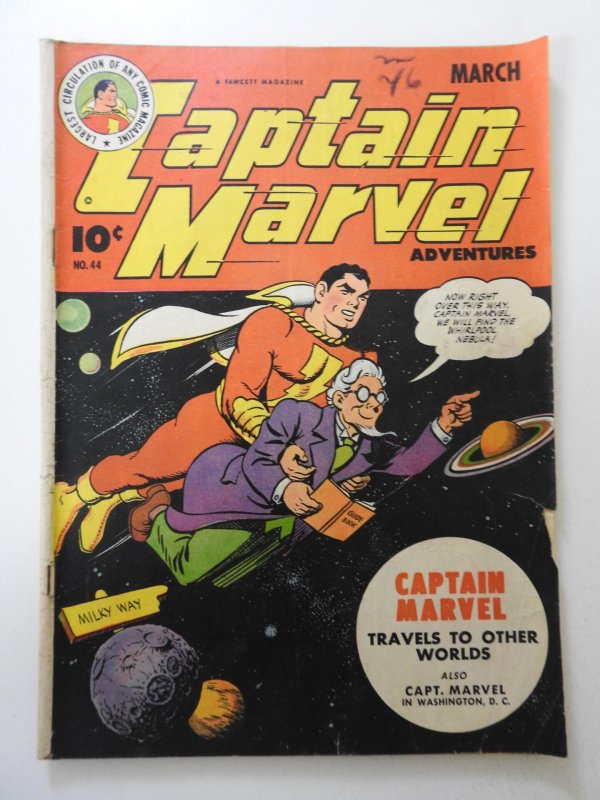 Captain Marvel Adventures #44 (1945) VG- Cond Centerfold detached ...