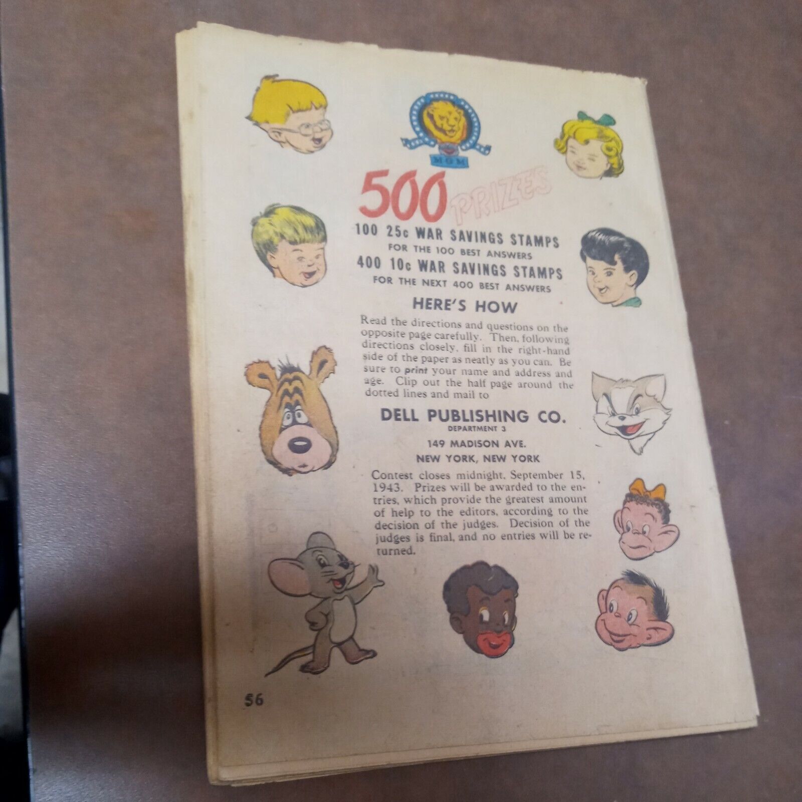 Our Gang 7 Dell Comics 1943 WW2 Era 7th Appearance Tom And Jerry Little ...