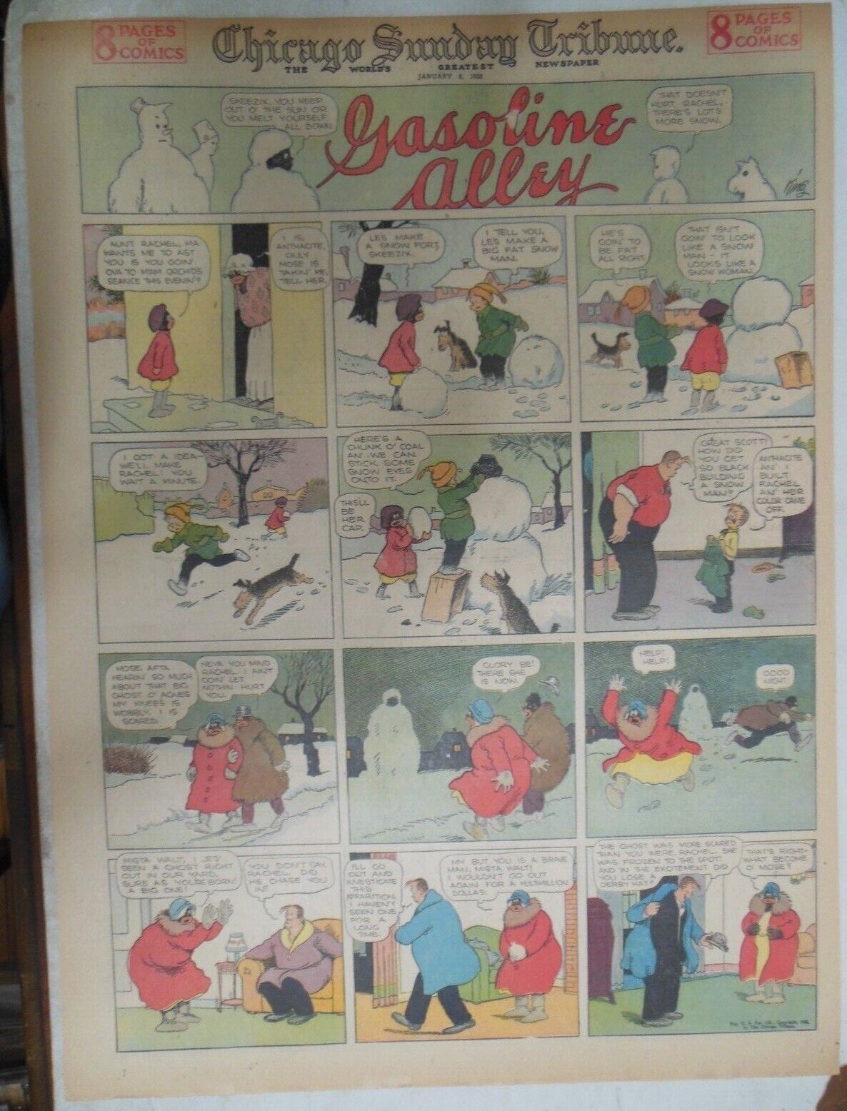 Gasoline Alley Sunday by Frank King from 1/8/1928 Large Full Page Size ...