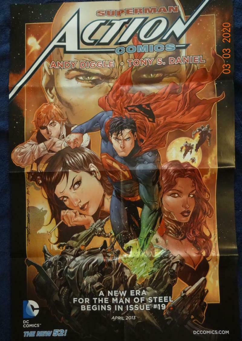 SUPERMAN ACTION COMICS Promo Poster, 22 x 34, 2013, DC Unused more in ...