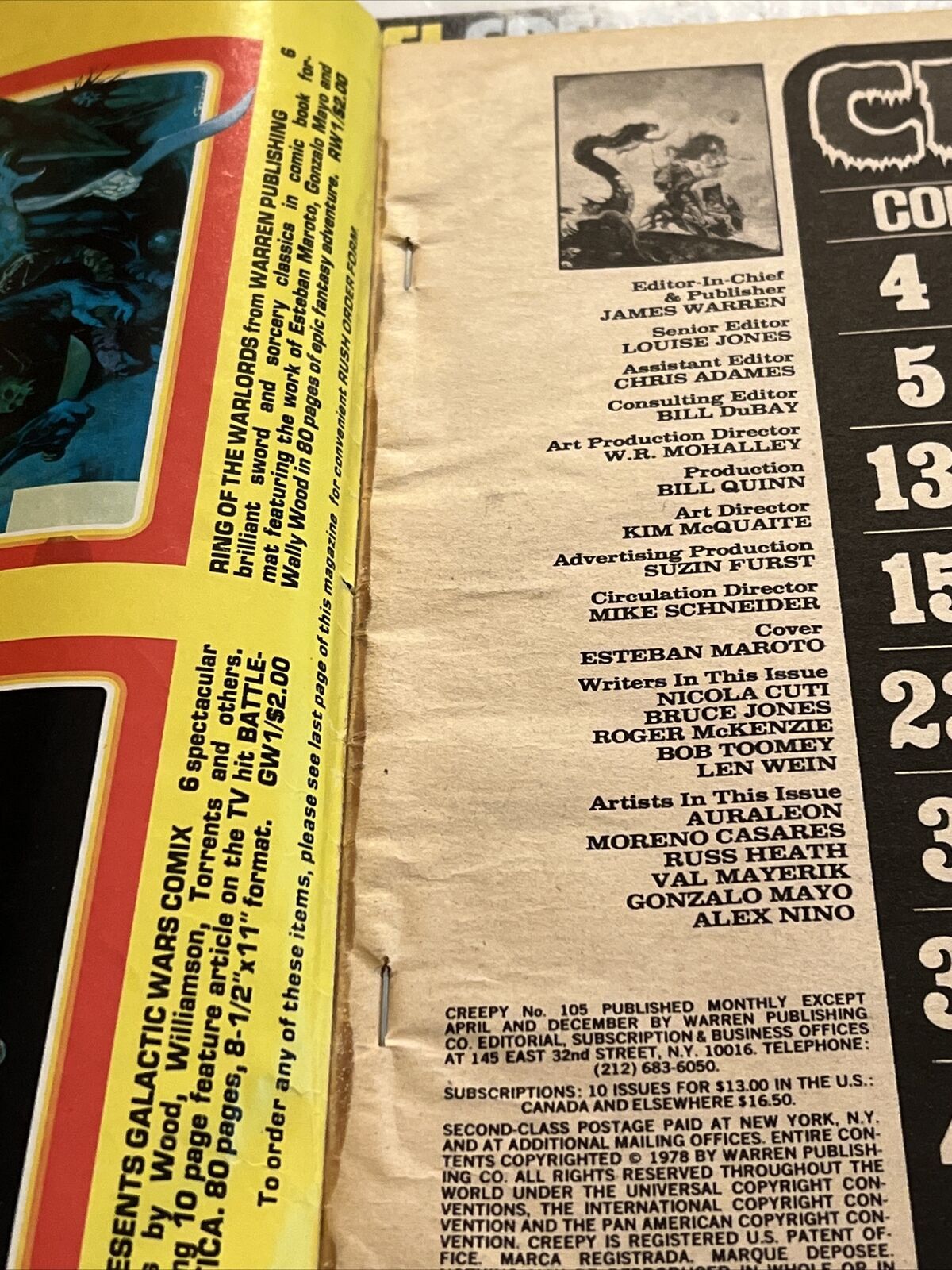 2 Creepy Warren Magazines (1979) #105 + #107 Horror Sci Fi Magazines ...