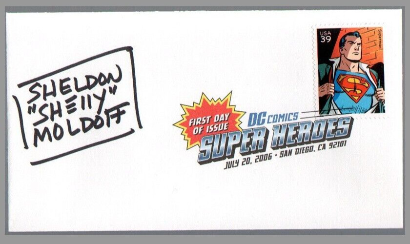 Sheldon Moldoff SIGNED Golden Age Superman DC Comic Super Heroes USPS ...