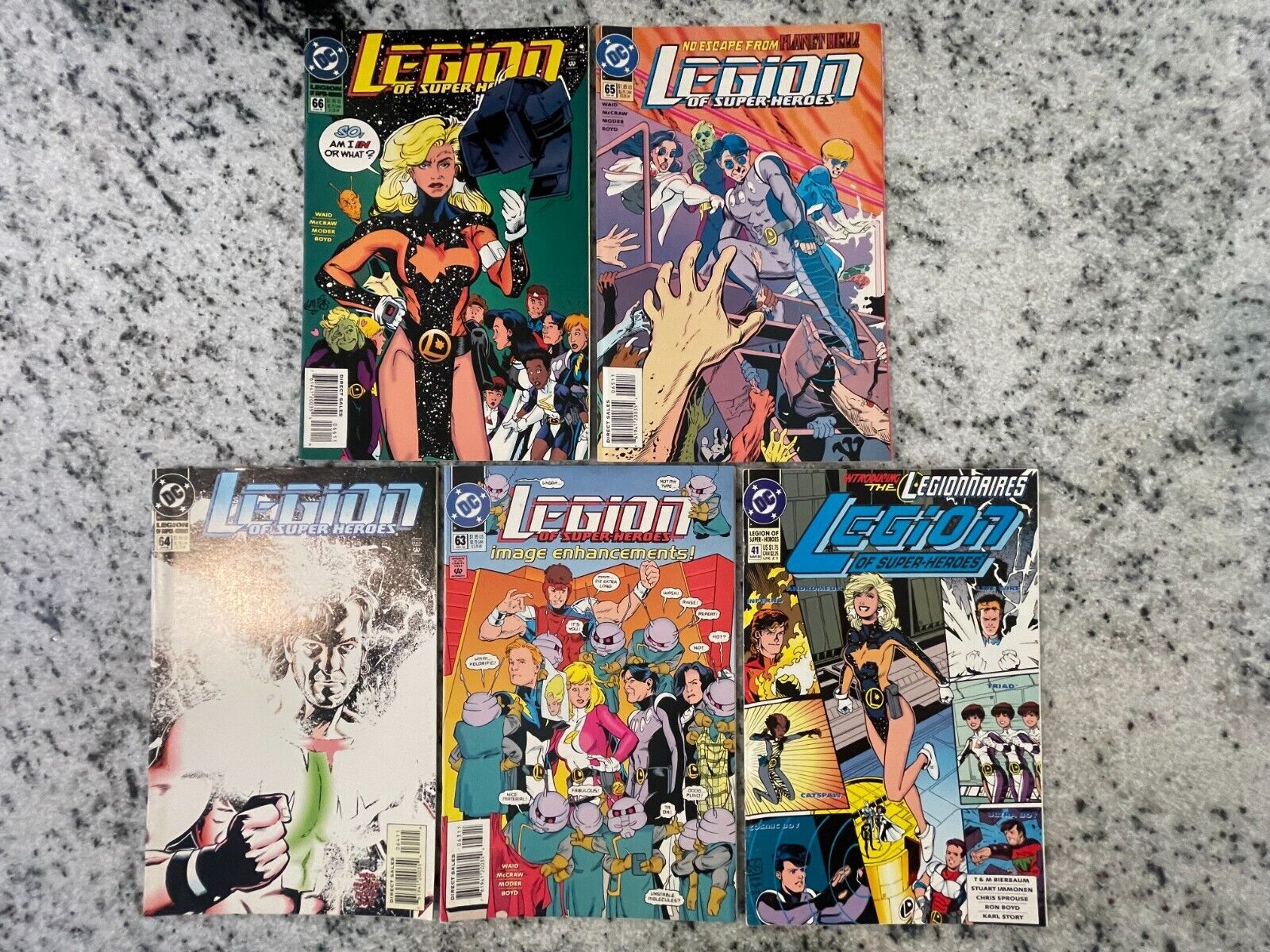 5 Legion Of Super-Heroes DC Comic Books # 41 63 64 65 66 Superboy ...