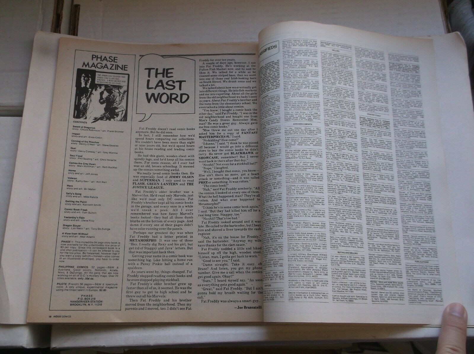 Monster Times: Inside Comics #1, Featuring: Robert Crumb's Interview ...