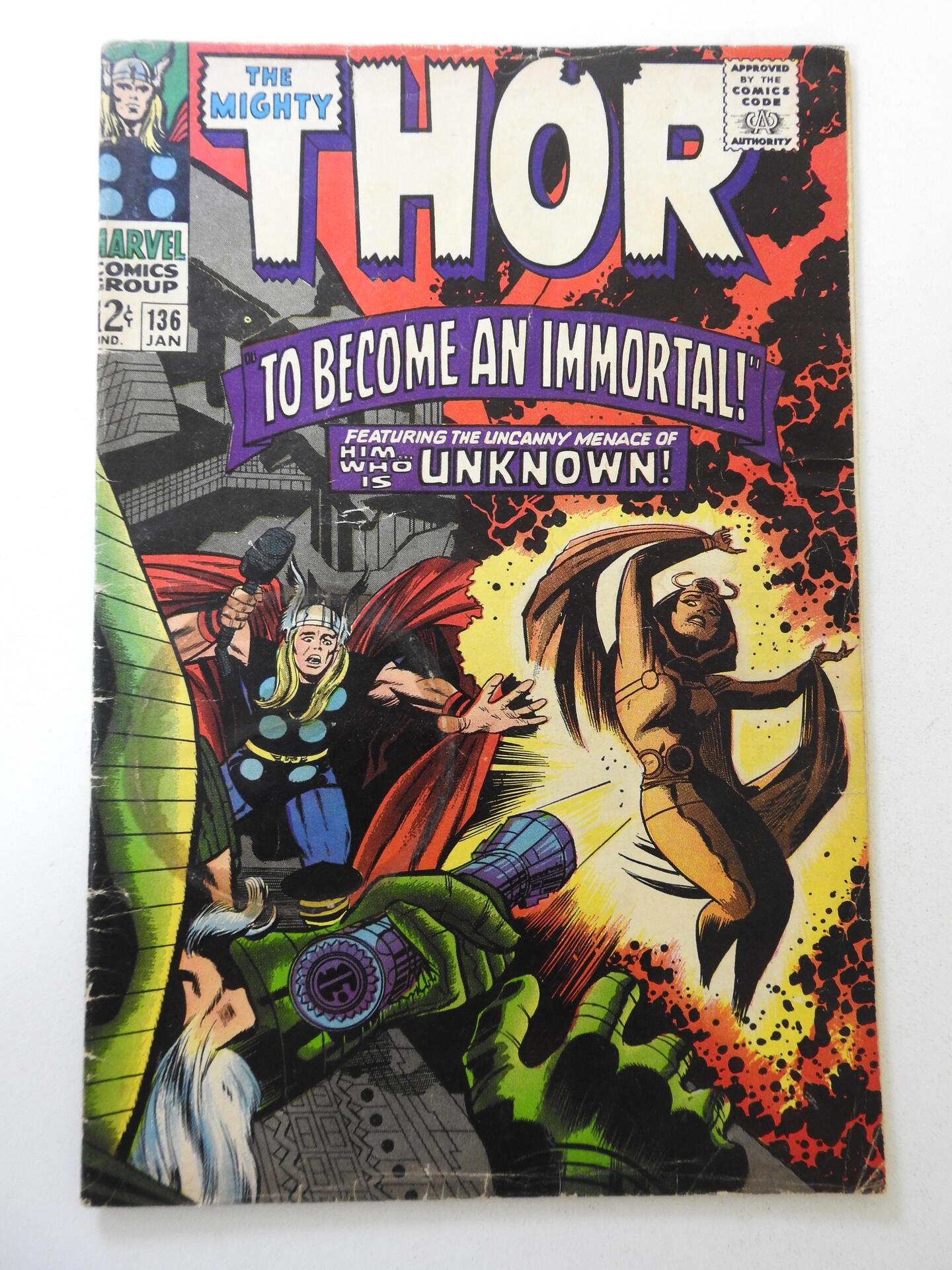 Thor #136 (1967) VG- Condition moisture stain, 1/2 in tear fc | Comic ...