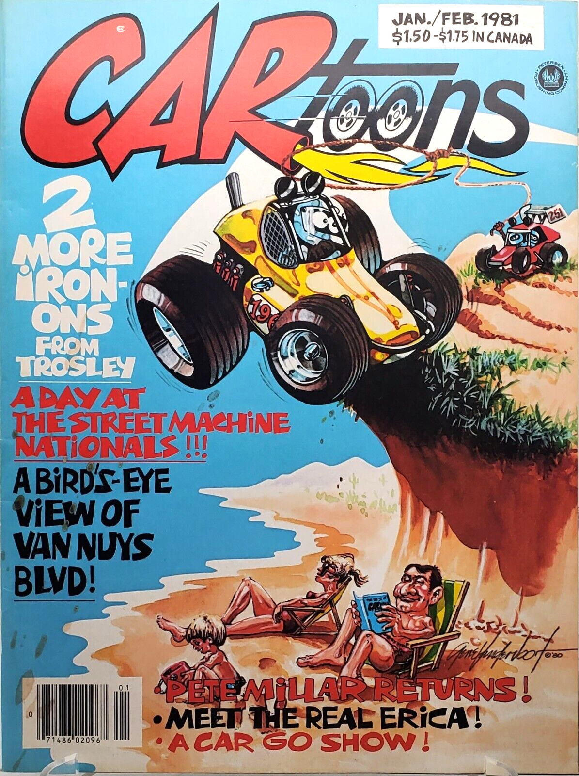 CARtoons Magazine JAN/FEB 1981 W/IRON ON'S Car toons for the car ...
