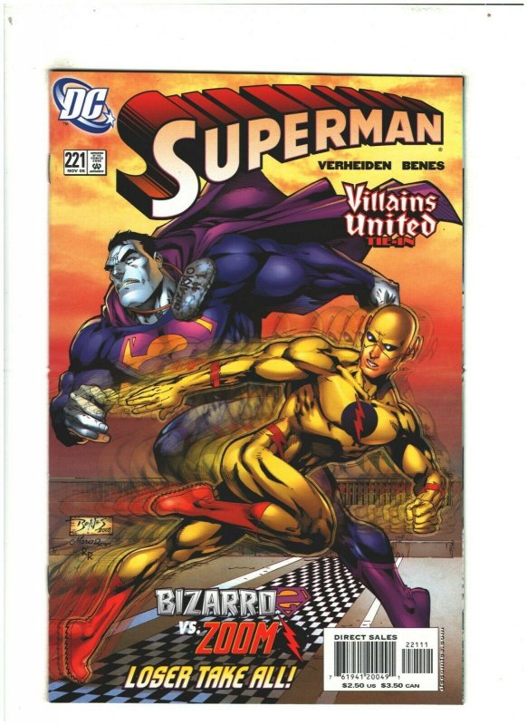 Superman #221 NM- 9.2 DC Comics 2005 Villains United, Bizarro vs ...