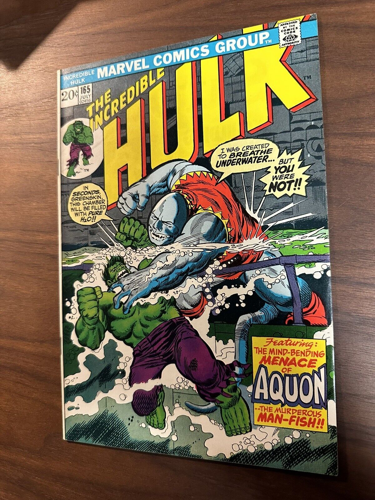 Incredible Hulk #165 VF- Herb Trimpe Cvr. “The Green-Skinned God ...