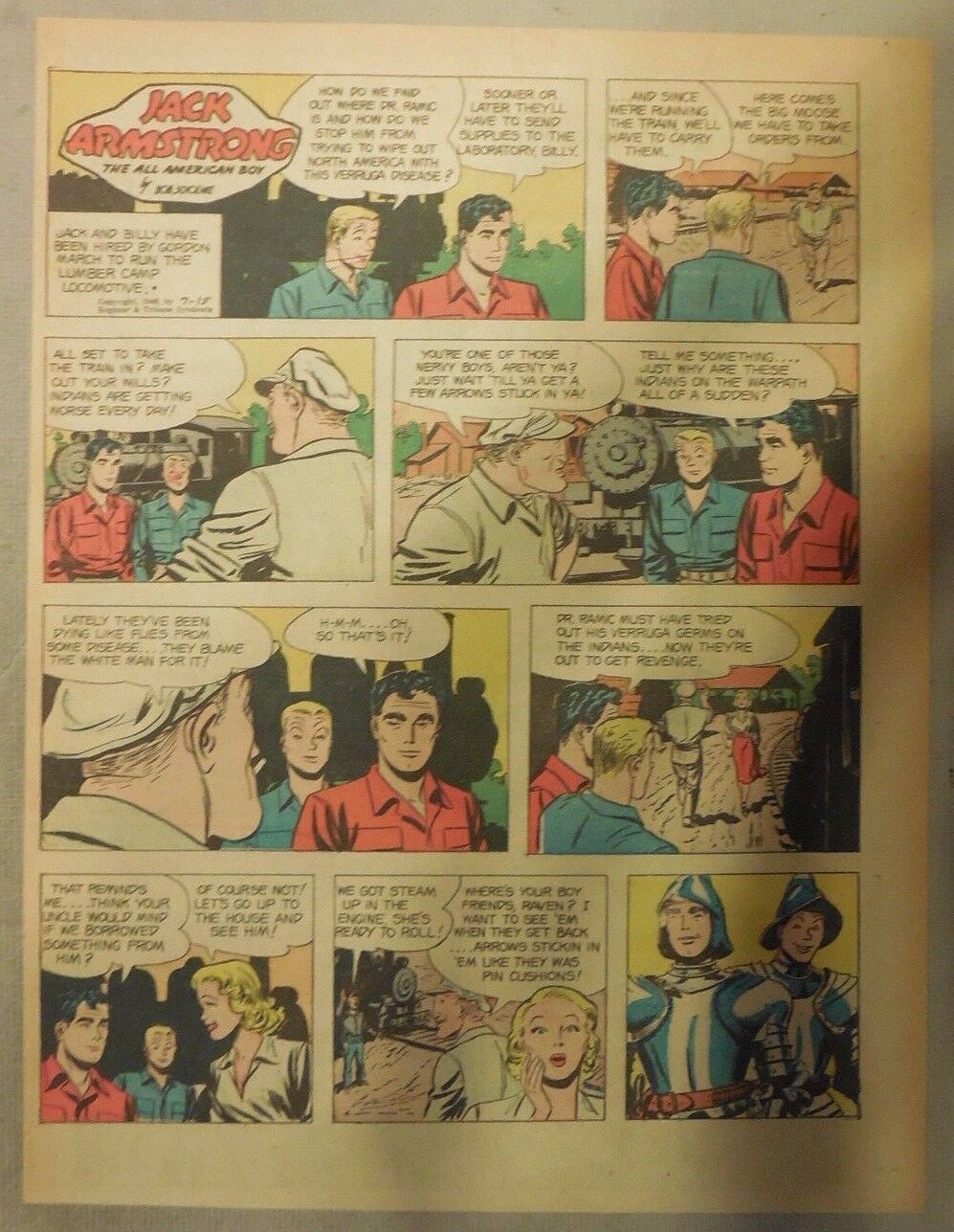 Jack Armstrong The All American Boy by Bob Schoenke 7/18/1948 Tabloid ...