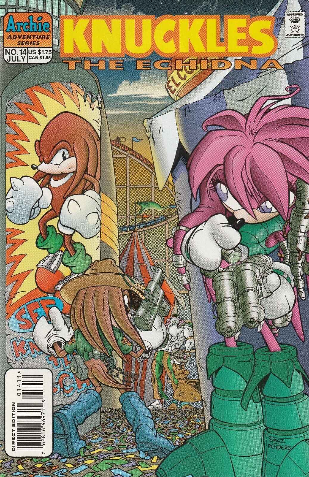Knuckles The Echidna # 14 Cover A NM- Archie Adventure Series 1998 [BB ...