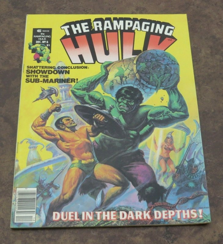 The Rampaging Hulk #6 VF- 1977 Marvel Magazine Incredible Superhero Sub ...