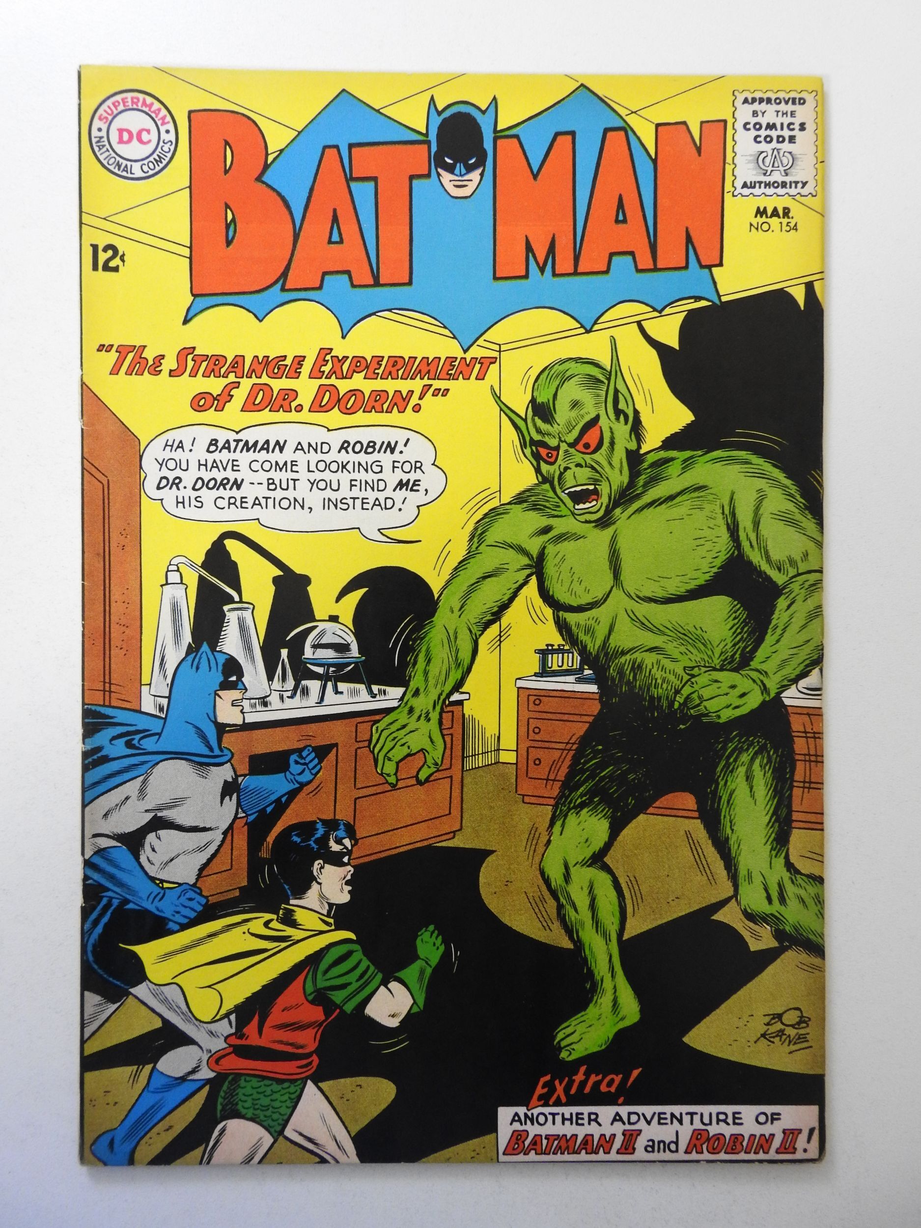 Batman #154 (1963) FR/GD Condition cover detached top staple, 4 in ...