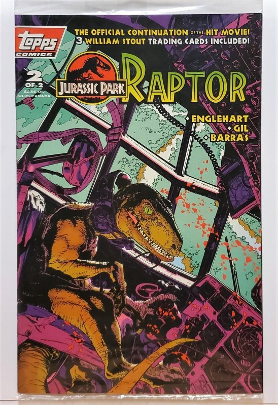 Jurassic Park: Raptor #2 (with card) VF ; Topps | Comic Books - Modern ...