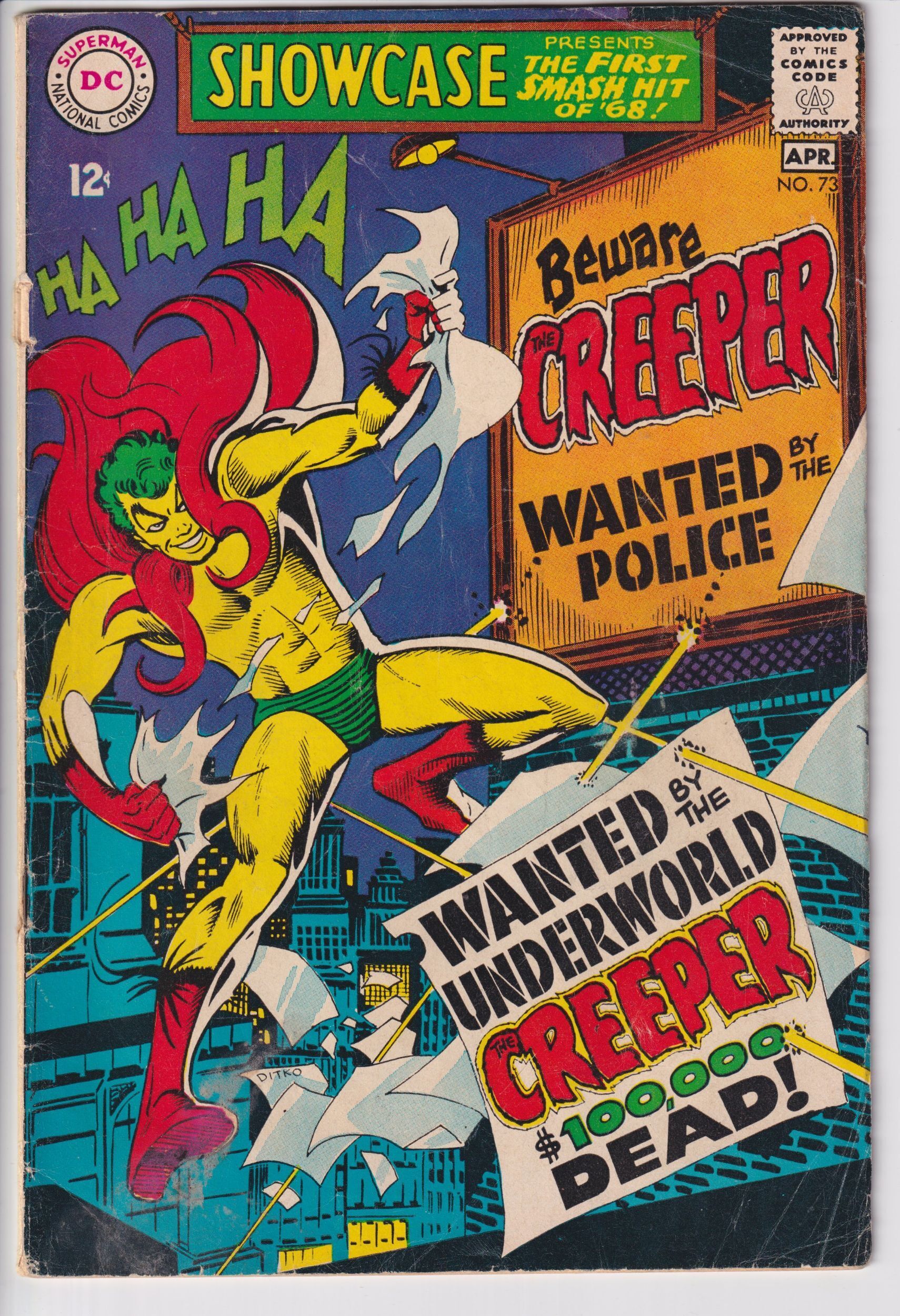 SHOWCASE #73 (Apr 1968) 1st app the Creeper! Ditko! VG- 3.5 SEE ...
