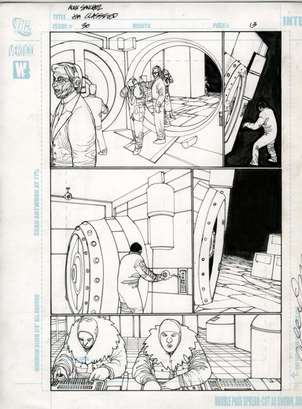 JSA: Classified #30 pg 13 Alex Sanchez Original Art Mr.Terrific Justice ...