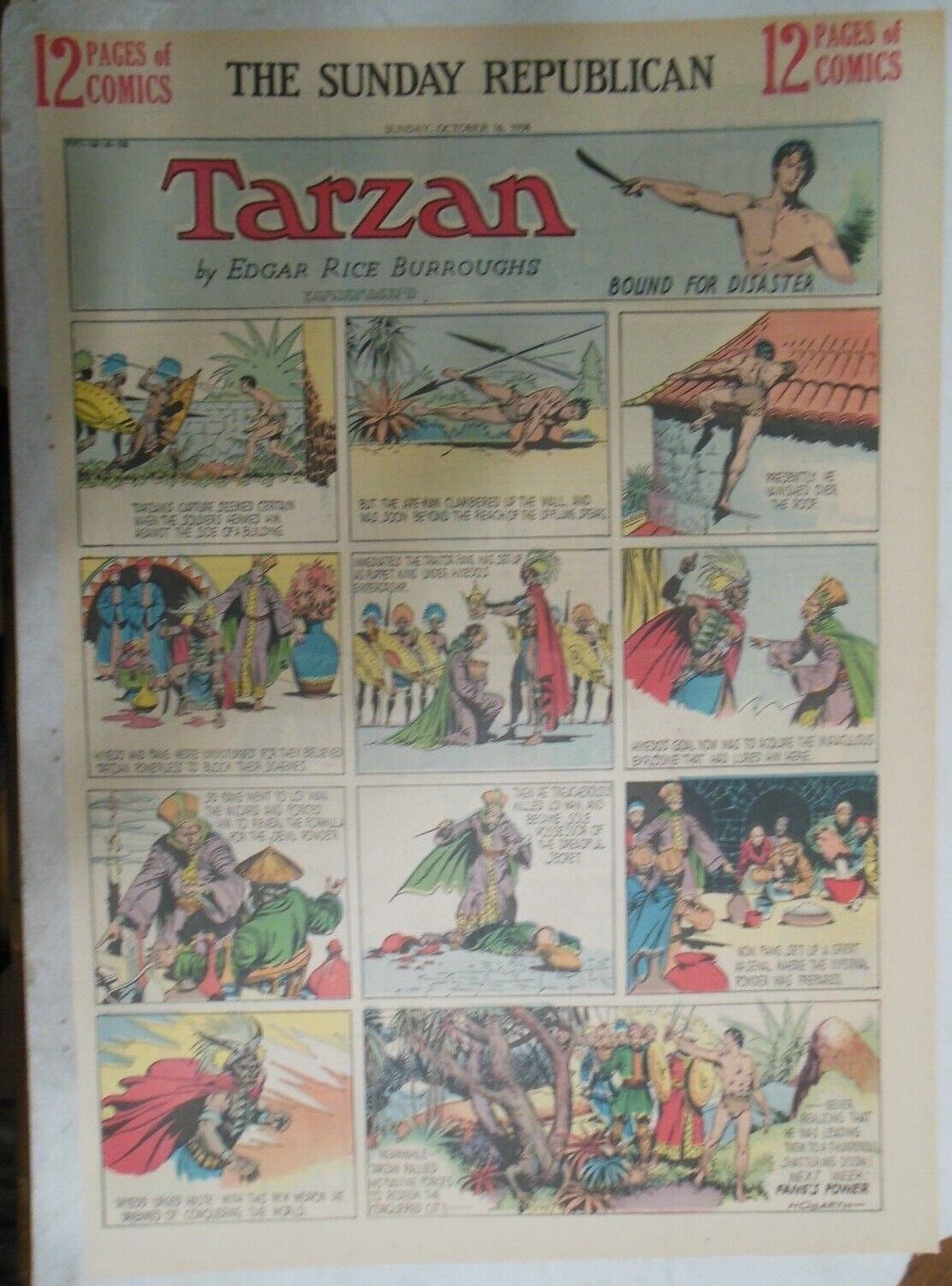 Tarzan Sunday Page #397 Burne Hogarth from 10/16/1938 Very Rare Full ...