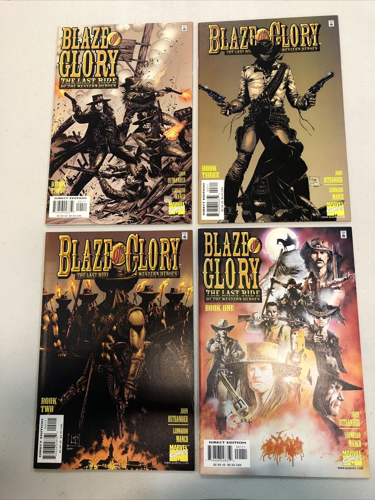 Blaze Of Glory 2000 #1 2 3 4 (NM) Complete Set Marvel Western Leonardo ...