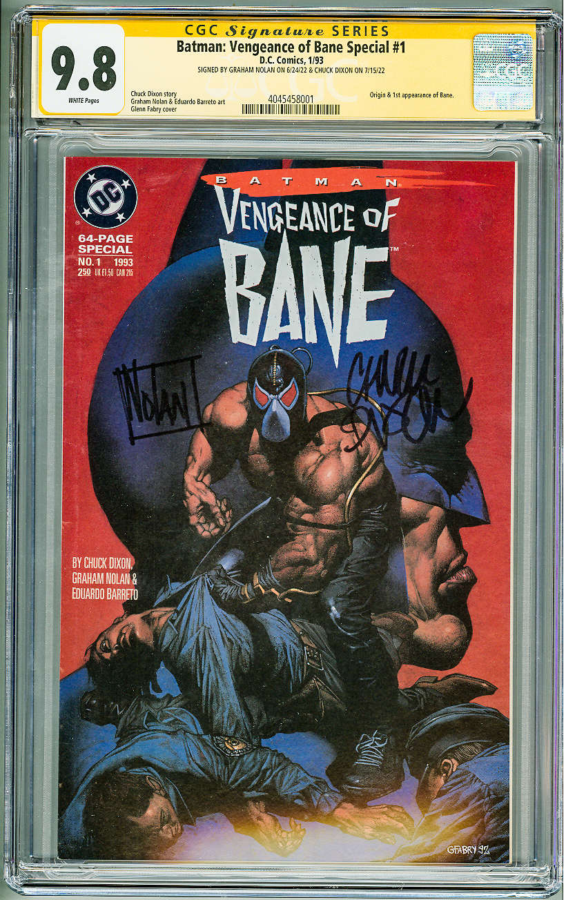 Batman: Vengeance of Bane Special #1 CGC Signature 9.8! Signed by Nolan ...