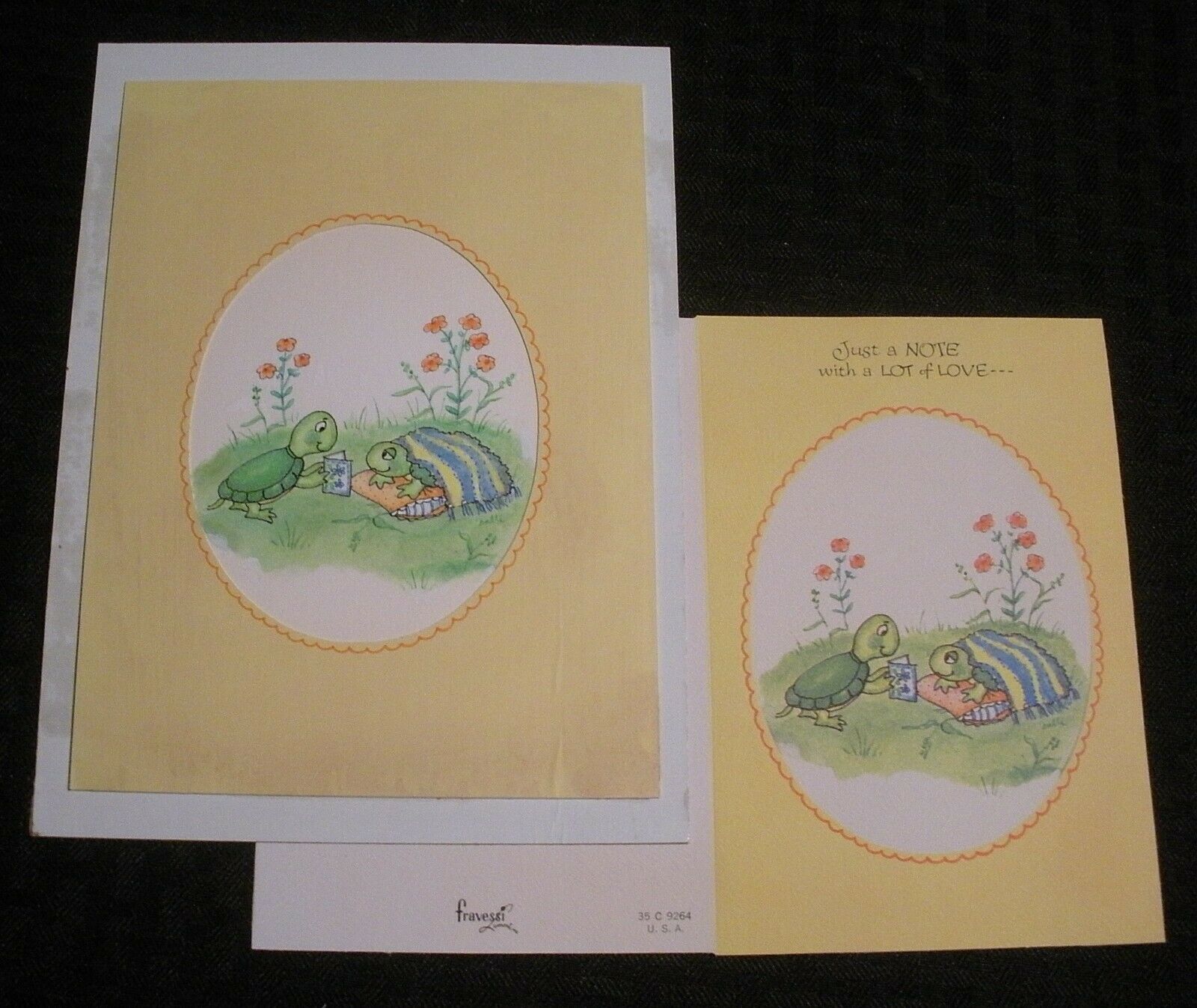 GET WELL SOON Cartoon Turtles Love Note 6x8" Greeting Card Art #9264 ...