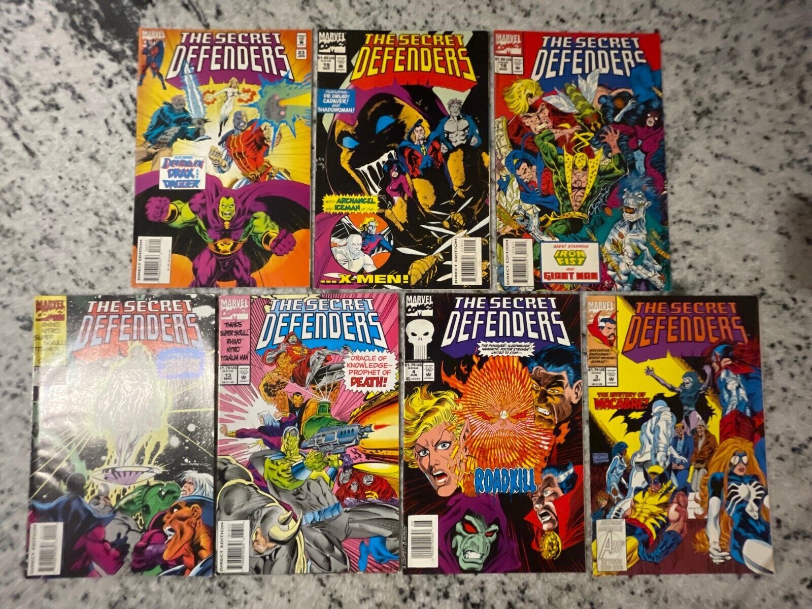 7 Secret Defenders Marvel Comic Books # 3 4 13 14 18 19 23 Thor Spider ...