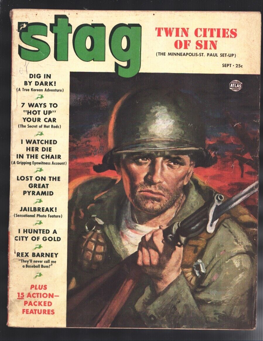 Stag 9/1952-Atlas-War cover-Jailbreak-Snake terror-Ruth Snyder ...