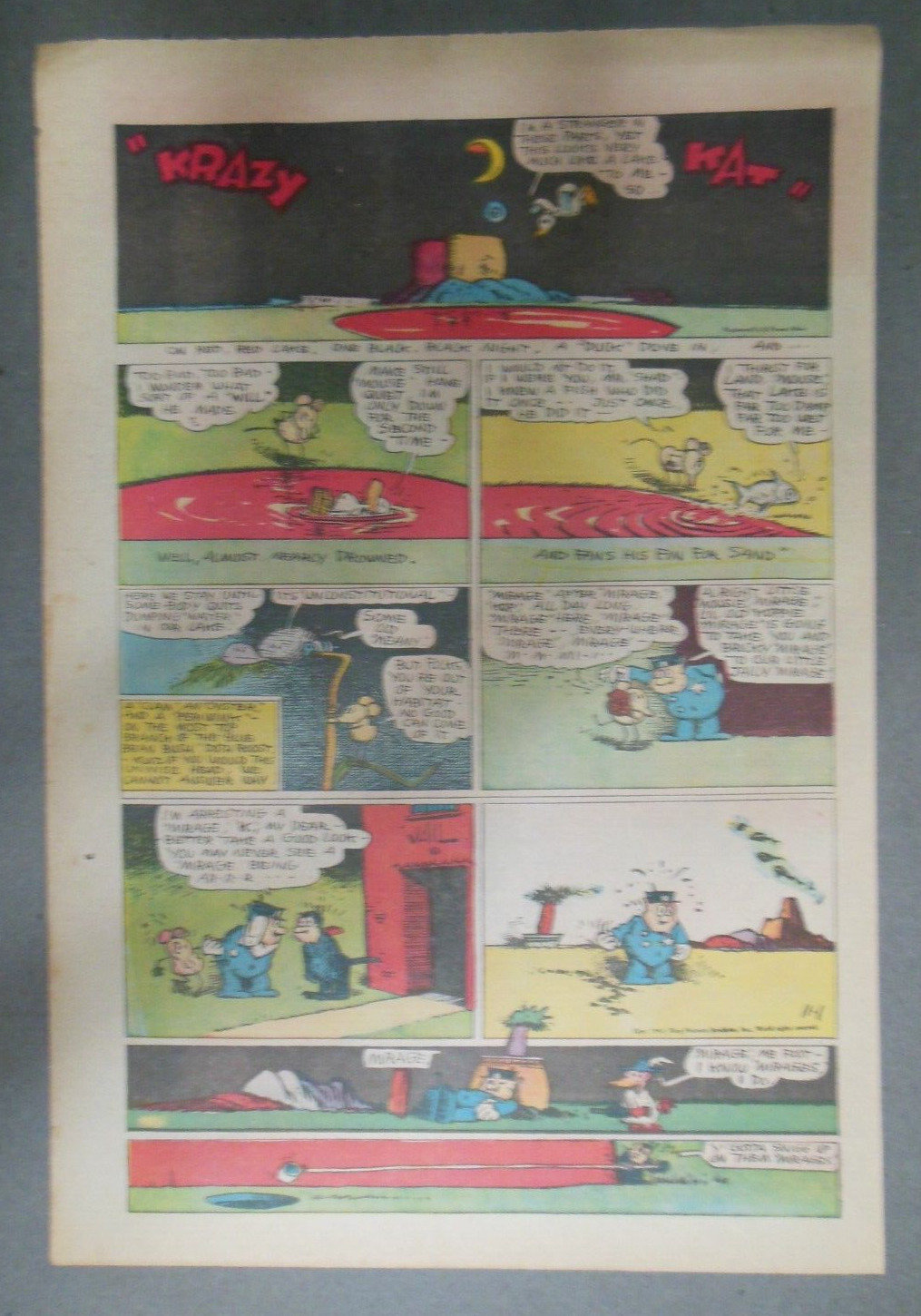 Krazy Kat Sunday Page by George Herriman from 11/1/1942 Size: 11 x 15 ...