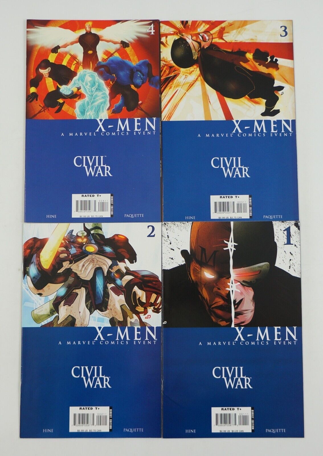 Civil War: X-Men #1-4 VF complete series - David Hine - Marvel Comics 2 ...