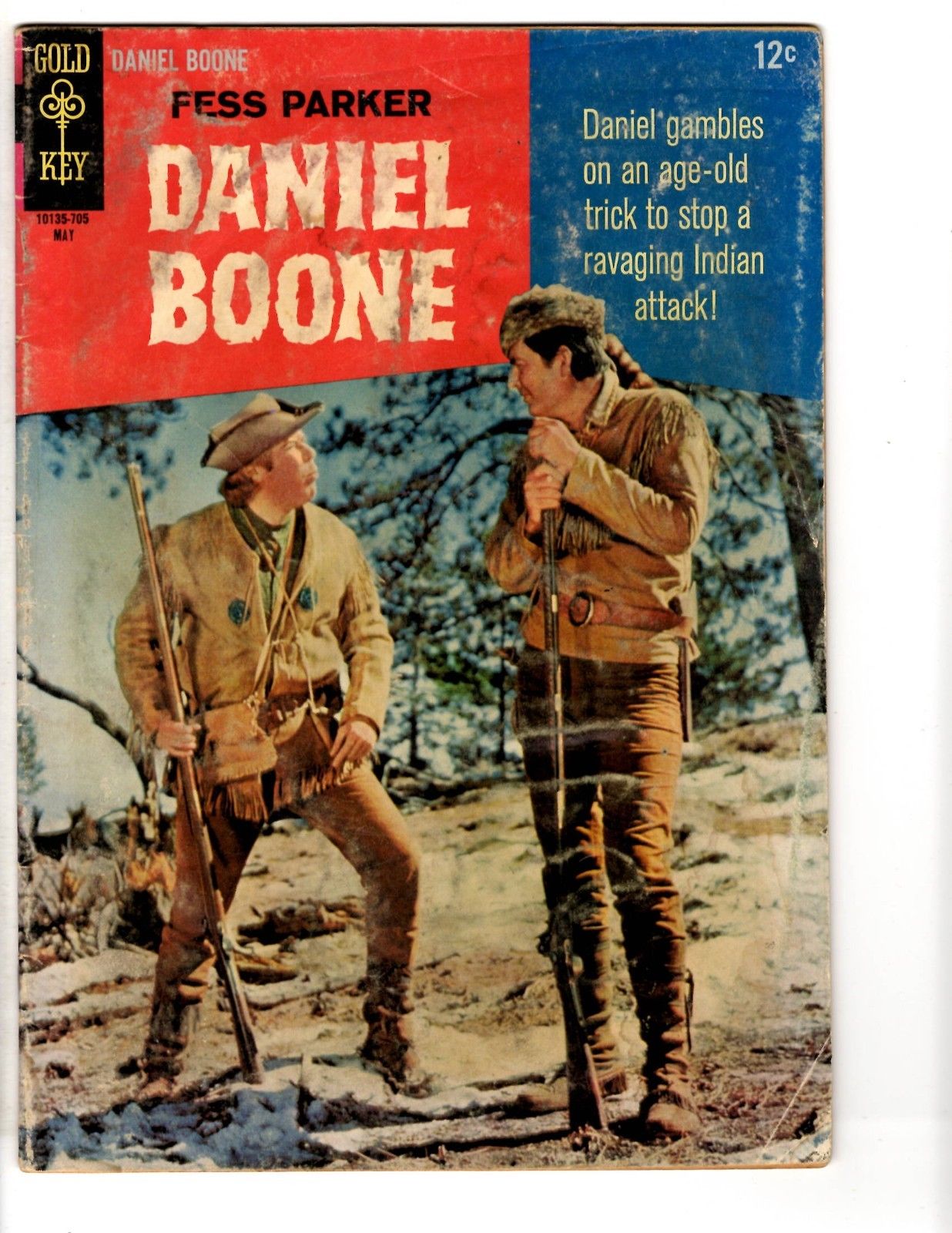 Fess Parker Daniel Boone # 9 VG 1967 Gold Key Comic Book Photo Cov ...