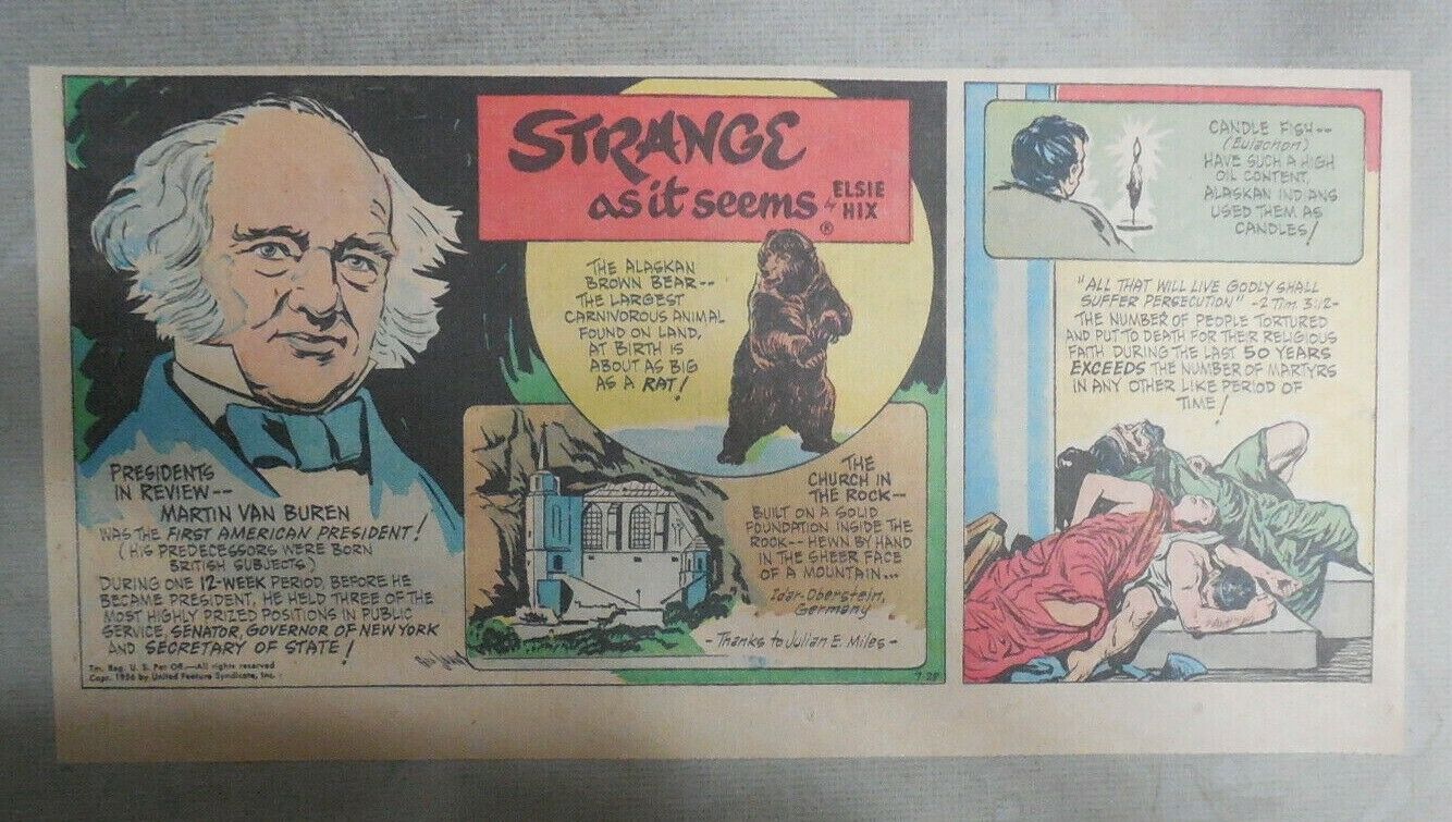 (25) Strange As It Seems Sunday Pages by Elsie Hix from 1950's 7.5 x 15 ...