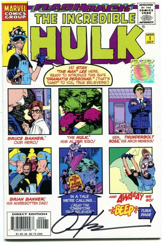Flashback Incredible Hulk 1 American Entertainment Variant Signed by ...