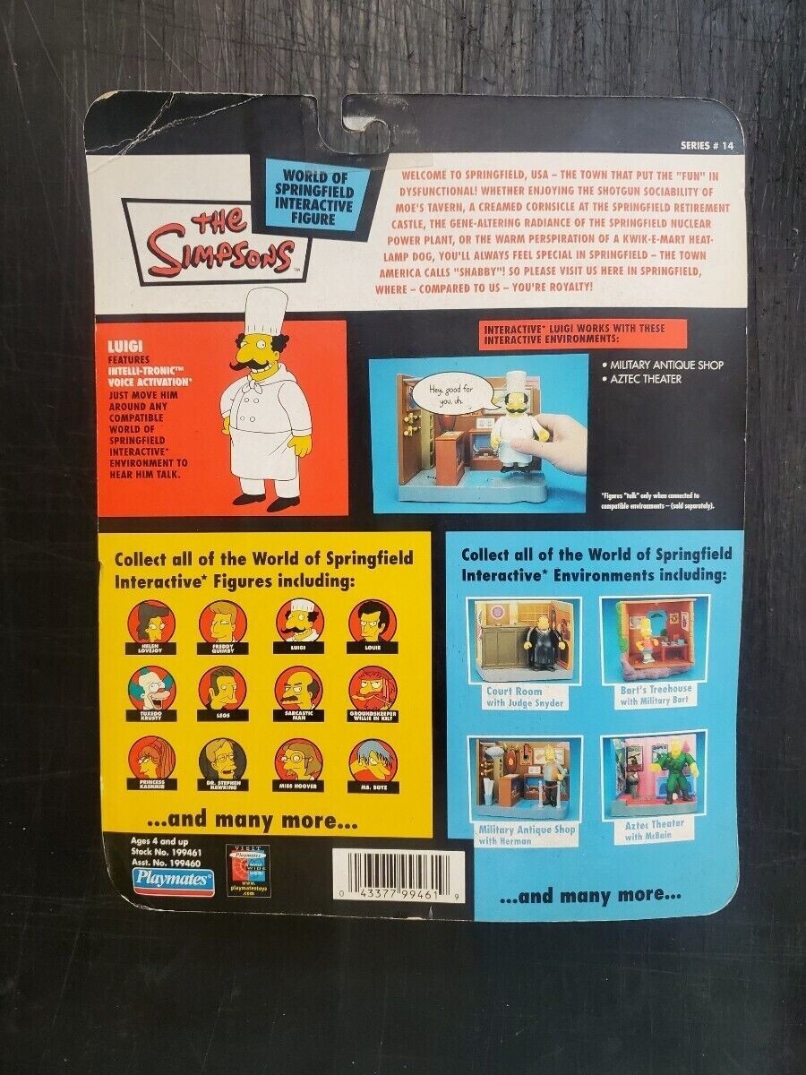 The Simpsons Luigi Intell-Tronic Playmates Sealed Action Figure Series ...