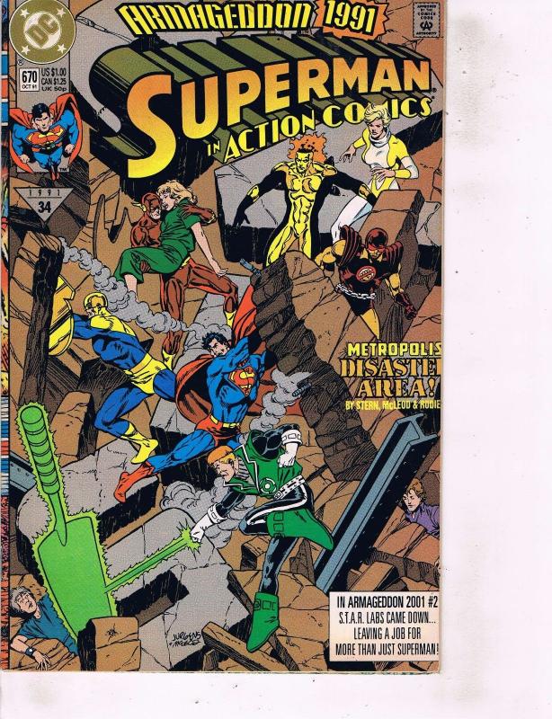 Lot Of 2 DC Comic Books Adventures of Superman #497 and Action Comics ...