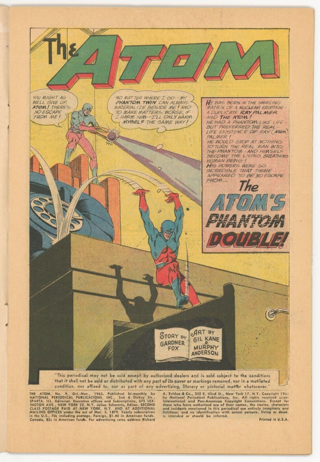 The Atom 9 VGFN 5.0 DC 1963 Silver Age Gardner Fox Gil Kane Time Pool ...