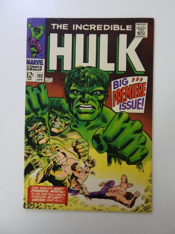 The Incredible Hulk #102 (1968) FN condition "stains back cover ...
