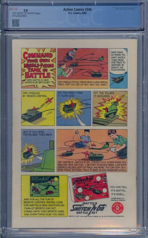 Action Comics #340 CGC 3.0 Superman 1st Parasite Curt Swan | Comic ...