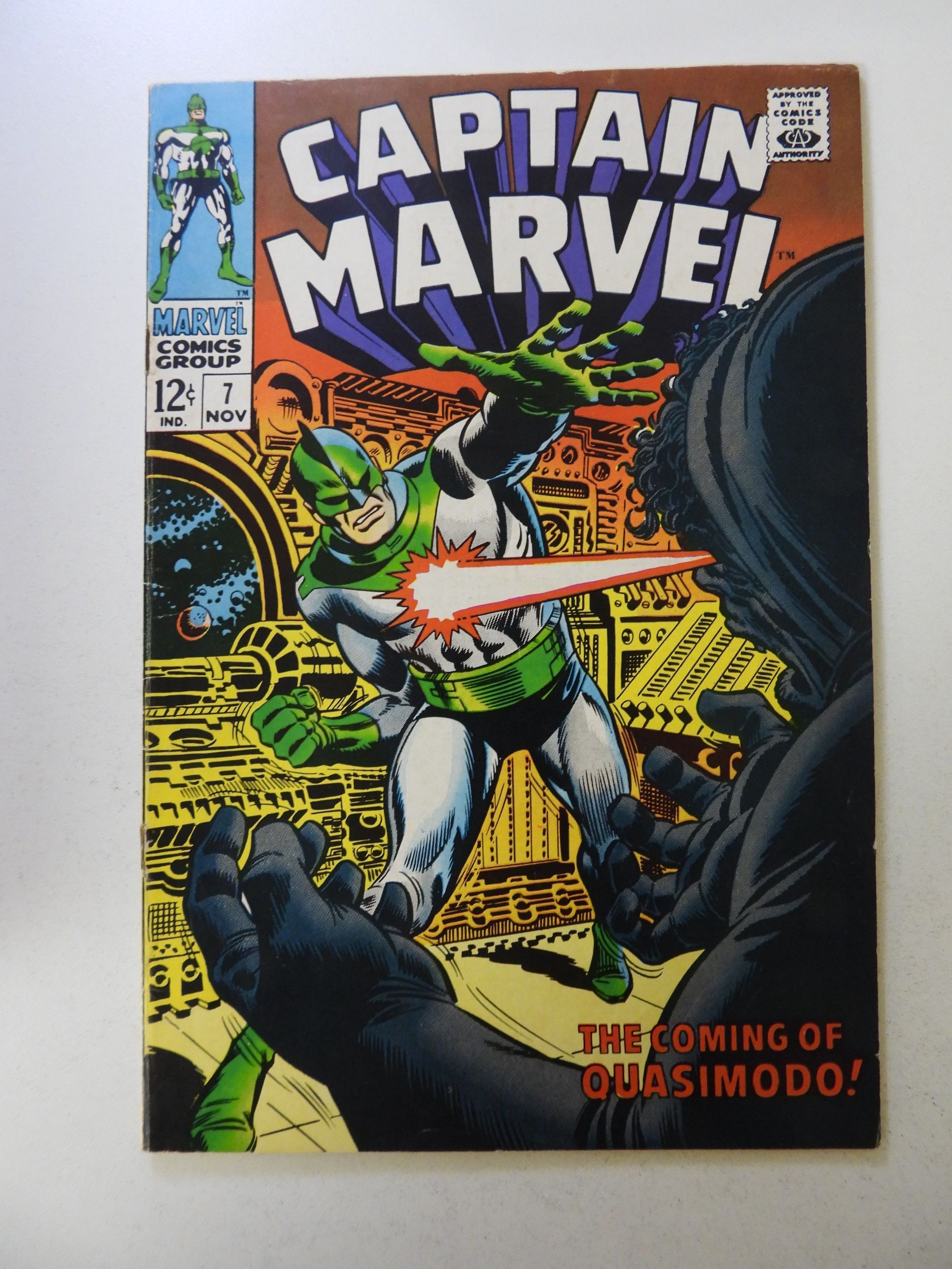 Captain Marvel #7 (1968) VG+ condition "bottom staple detached from ...