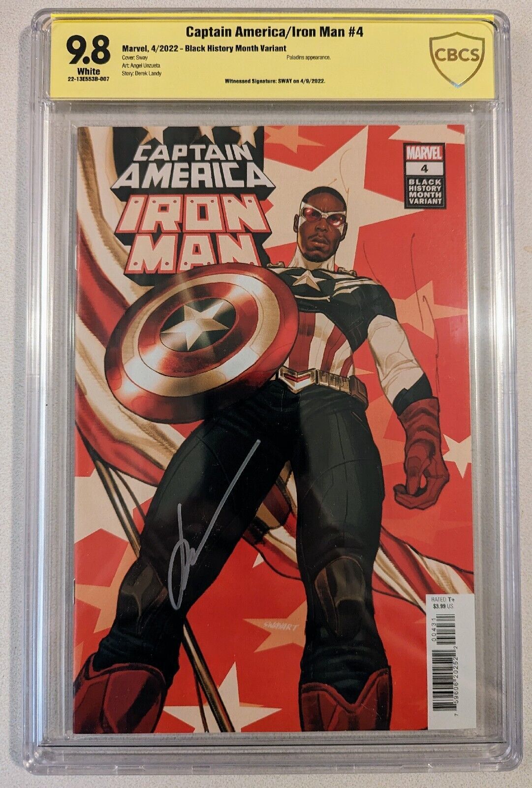 Captain America/Iron Man #4 CBCS 9.8 Signed By Sway Black History Month ...