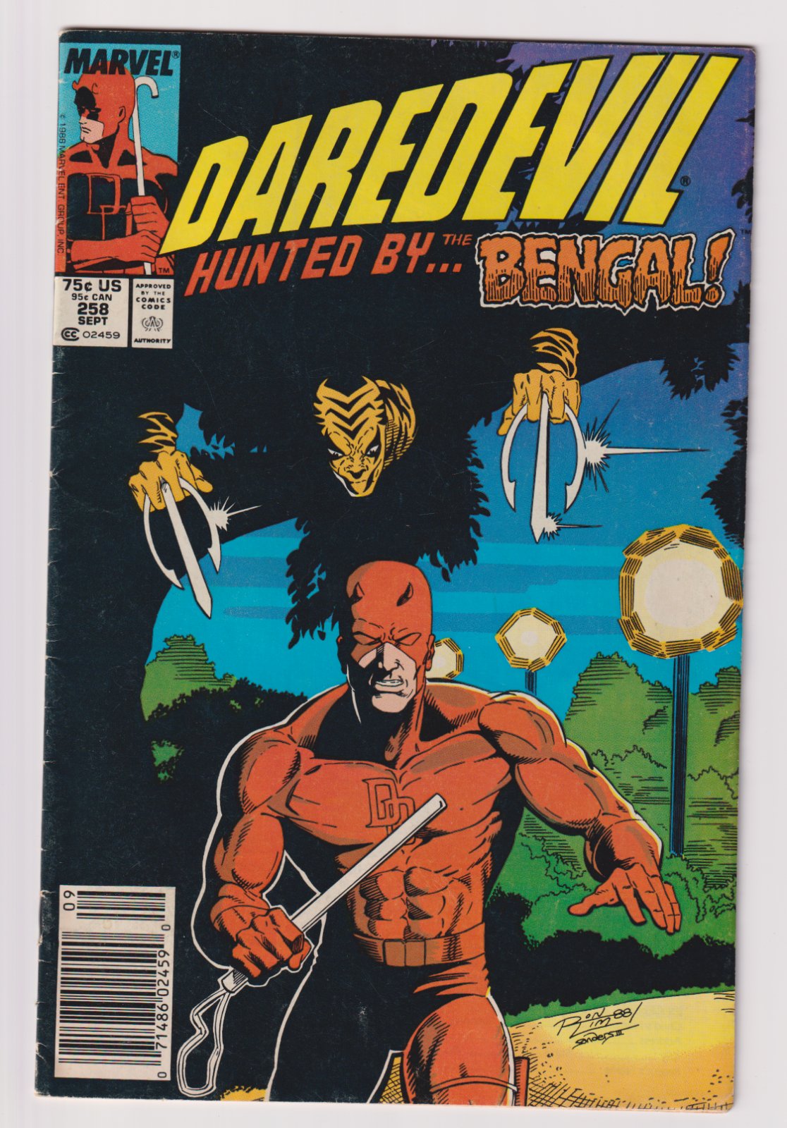 Marvel Comics! Daredevil! Issue 258! 1st appearance of Bengal! | Comic ...
