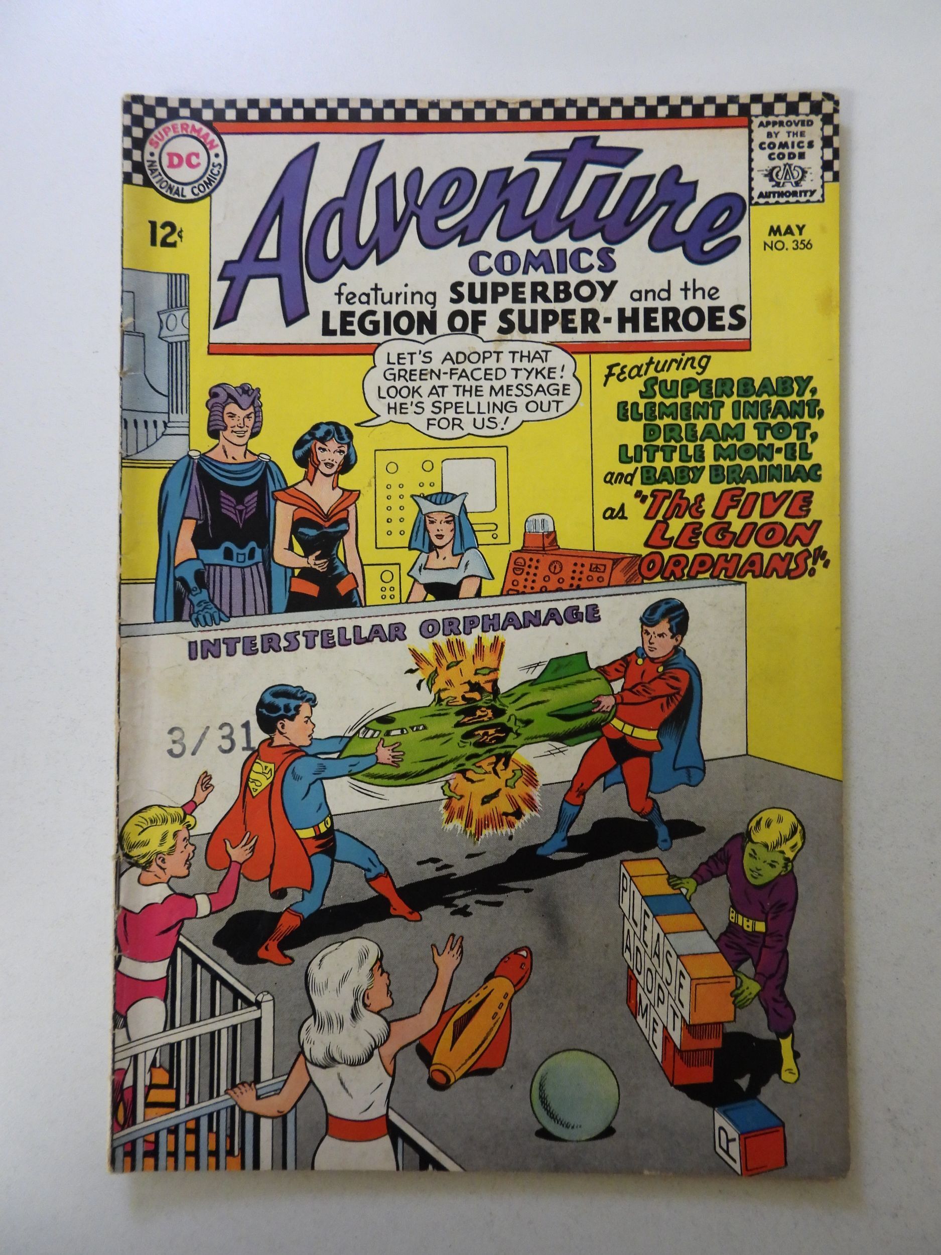 Adventure Comics #356 (1967) FN- condition "date stamp front cover ...