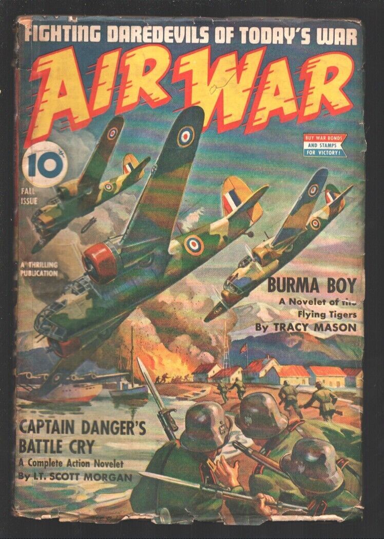Air War-Fall 1942-Rudolph Belarski cover art-Hero pulp-Captain Danger ...