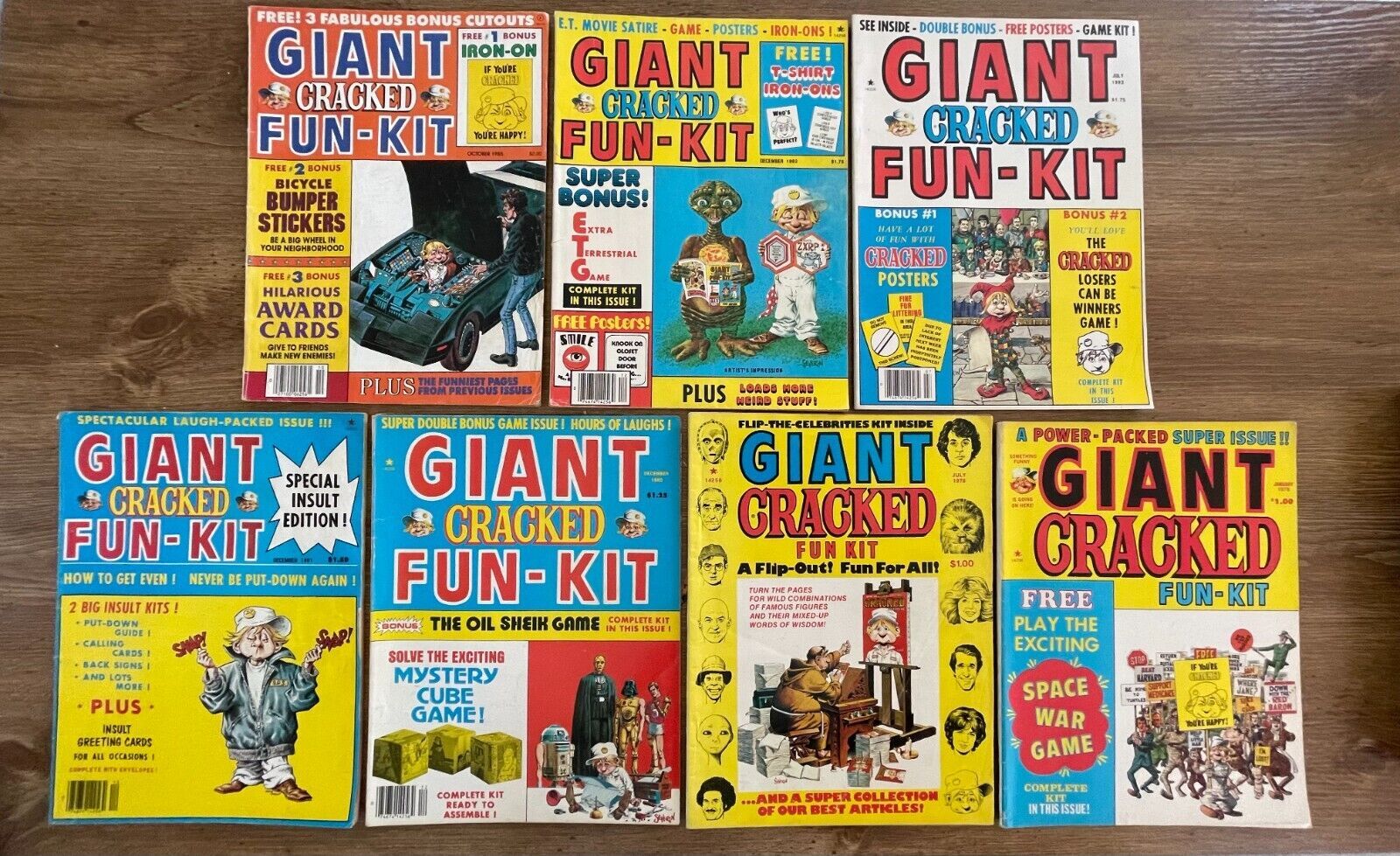 7 Giant Cracked Fun Kit Mags Jan July 1978 Dec 1980 1981 July Dec 82 ...