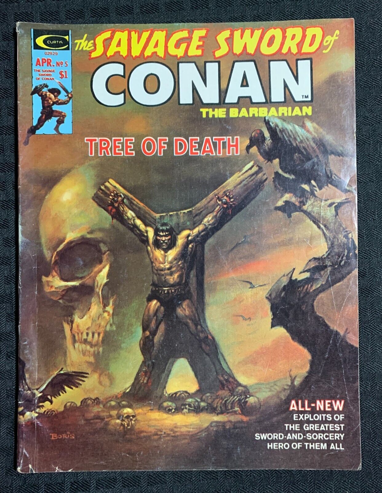 1975 SAVAGE SWORD OF CONAN Magazine #5 VG+ 4.5 Boris Vallejo Tree of ...