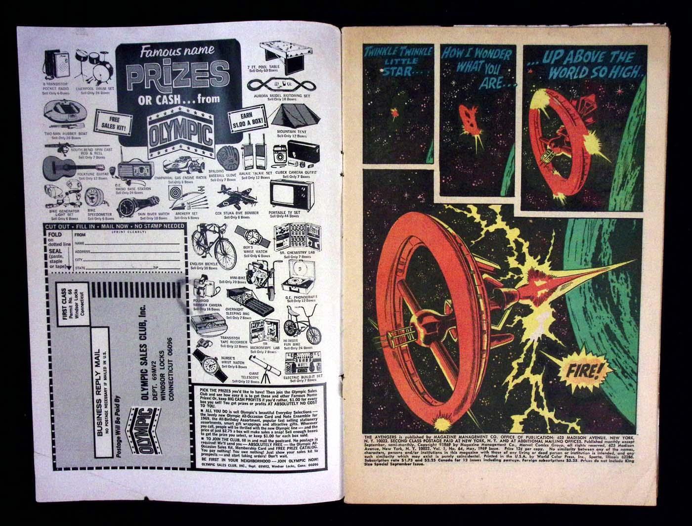 AVENGERS #64 May 1969 Black Widow Hawkeye's ID revealed, 1st app ...