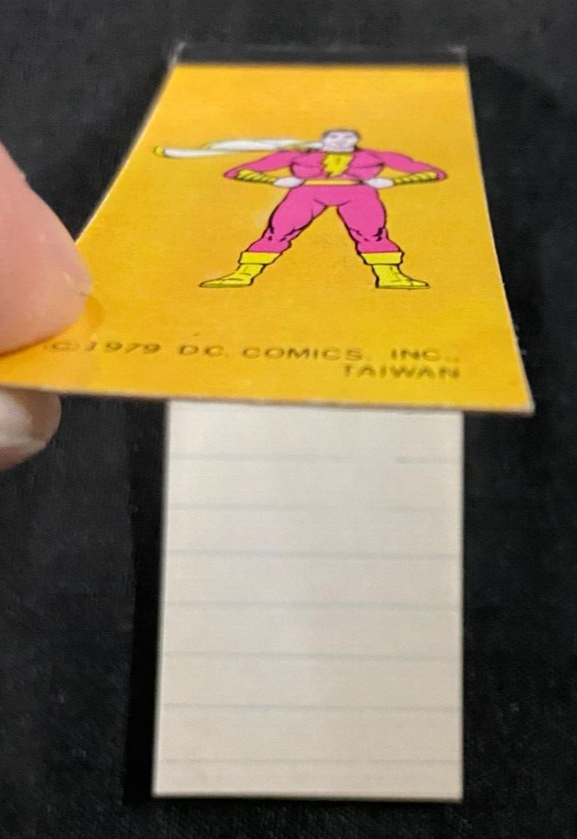 Vintage 1979 DC Comics 1.5" X 4" Mini Note PAD Captain Marvel (Shazam ...